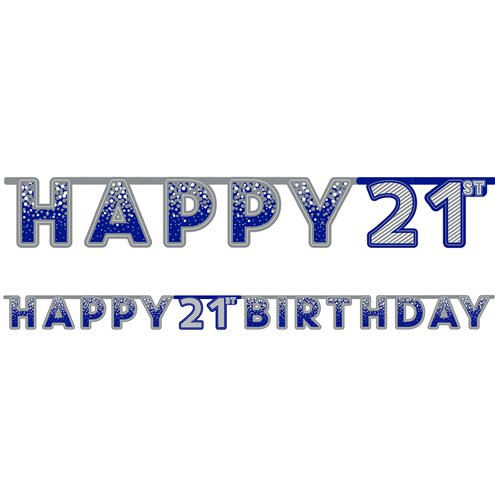 Blue 21st Birthday Letter Banner | Party Shop Online – The Original ...