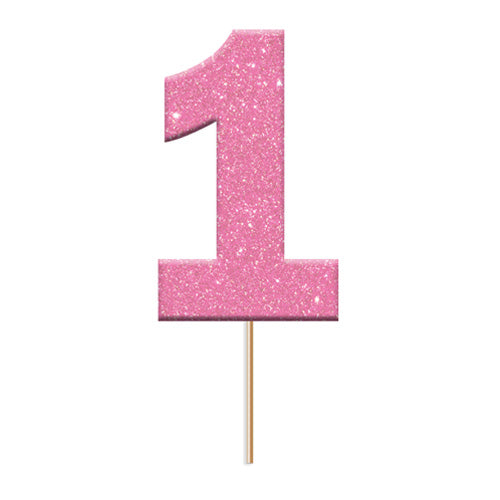 Pink Number 1 Cupcake Toppers | Cake Decorations for First Birthday ...
