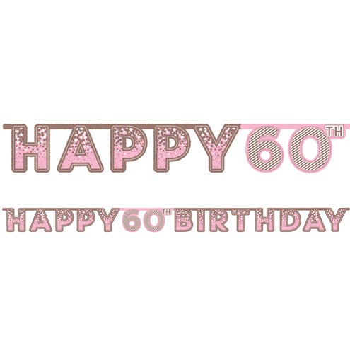 Pink 60th Birthday Letter Banner | Milestone Party – The Original Party ...