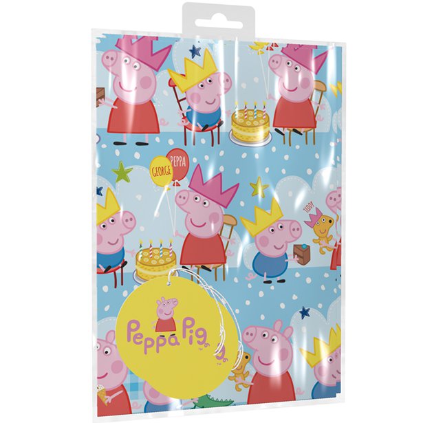 Peppa Pig Wrapping Paper | Peppa Pig Party Supplies | Themed Gift Wrap ...